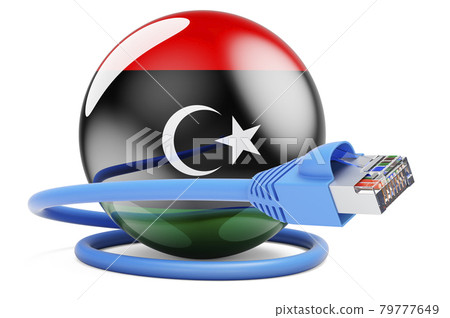 Internet connection in Libya. Lan cable with... - Stock Illustration ...