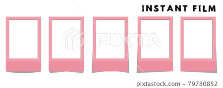 Instant film style frame, pink, instant film... - Stock Illustration ...