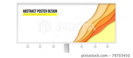 Billboard with abstract geometric shapes. Paper - Stock Illustration ...