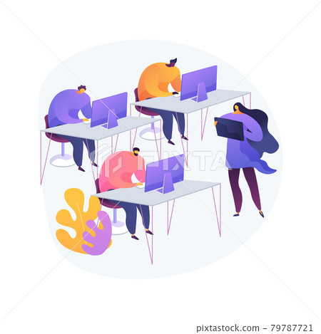 Computer Lab abstract concept vector illustration. - Stock Illustration ...