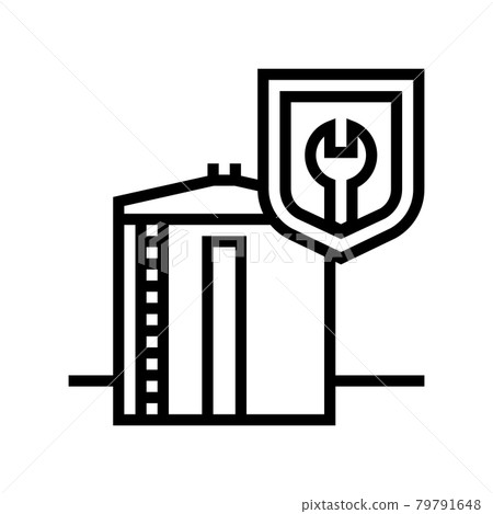 installation of storage tank line icon vector... - Stock Illustration ...
