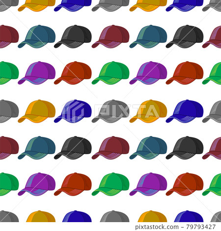 Set of Colored Baseball Caps Isolated on White... - Stock Illustration ...