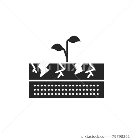 Dry ground color line icon. Pictogram for web... - Stock Illustration ...