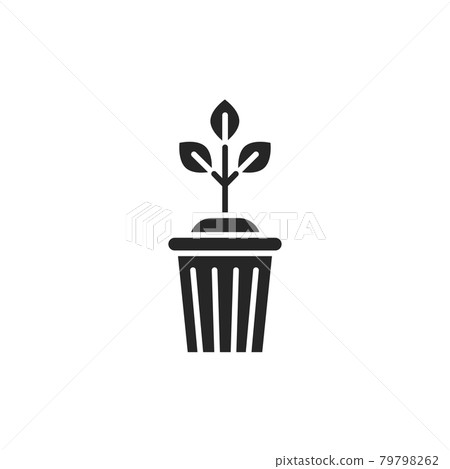 Plant in pot color line icon. Pictogram for web... - Stock Illustration ...