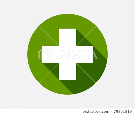 Green plus sign. Vector icon. Cross symbol of... - Stock Illustration ...