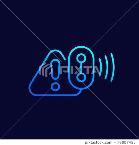 Sensor warning alert line icon for web - Stock Illustration [79807483 ...
