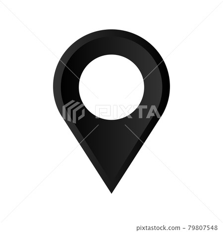 Vector black colored map pin icon. - Stock Illustration [79807548] - PIXTA