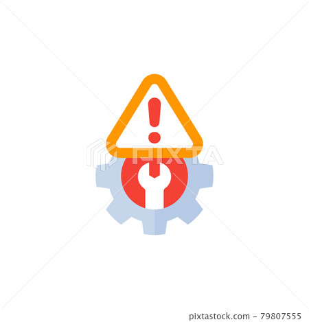 error warning icon with gear - Stock Illustration [79807555] - PIXTA