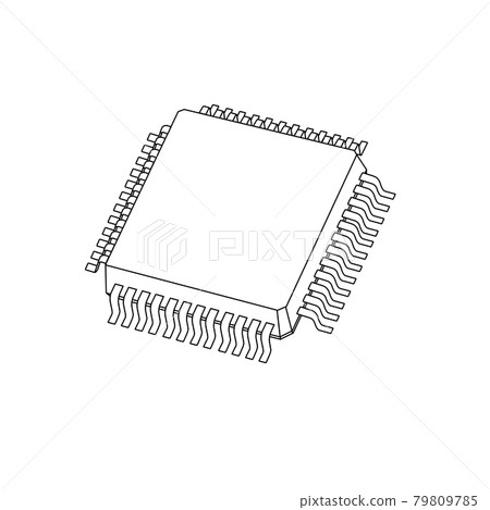 IC (integrated circuit) square and flat package - Stock Illustration ...
