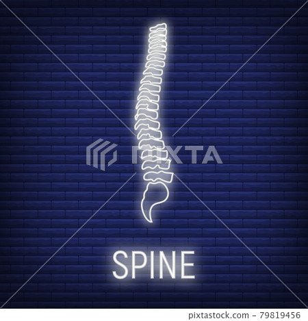 Concept spine bone icon glow neon style,... - Stock Illustration ...