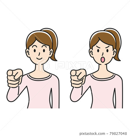 point out, pointing, get angry - Stock Illustration [79827048] - PIXTA
