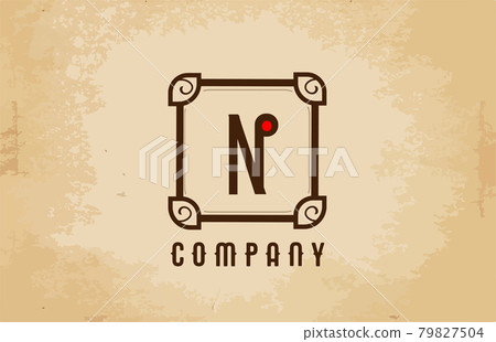 vintage N alphabet letter logo icon for... - Stock Illustration [79827504] - PIXTA