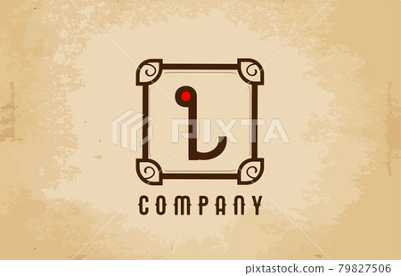 vintage L alphabet letter logo icon for... - Stock Illustration ...