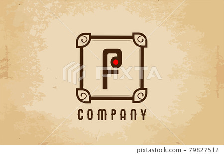 vintage F alphabet letter logo icon for... - Stock Illustration ...