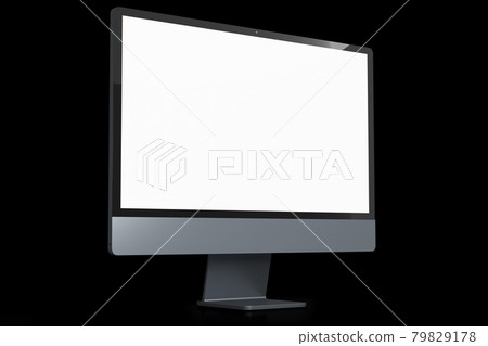 Realistic grey computer screen display isolated... - Stock Illustration ...
