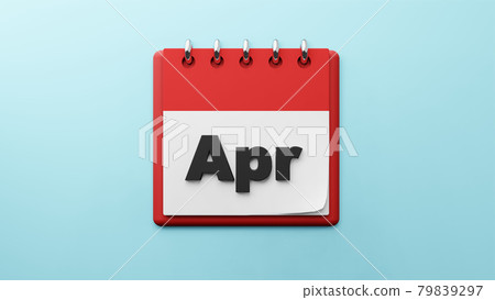 Apr on paper desk calendar 3d rendering - Stock Illustration [79839297 ...
