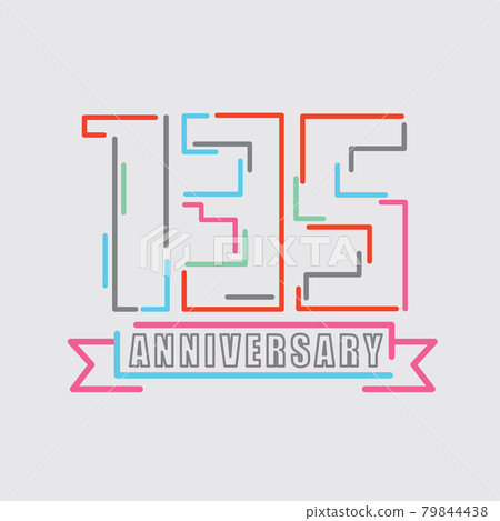 135th Years Anniversary Logo Birthday... - Stock Illustration [79844438 ...