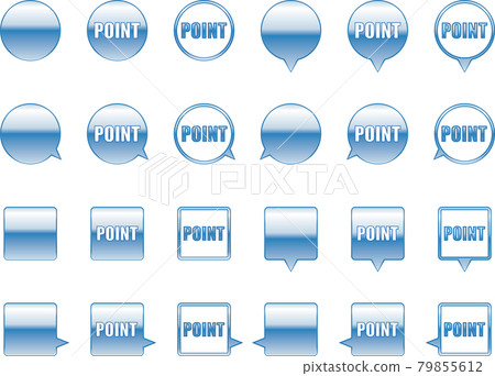 Circle and square blue point icon set used for... - Stock Illustration ...