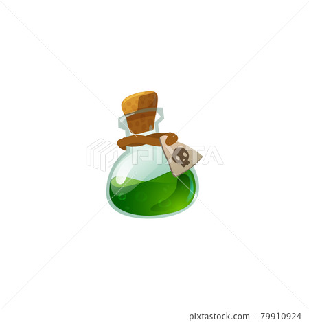 Magic poison potion or elixir in glass corked... - Stock Illustration ...