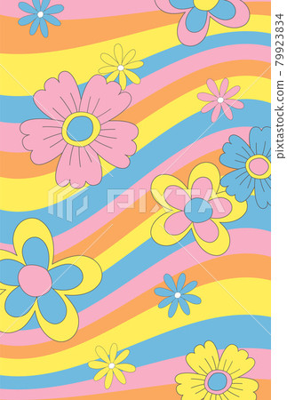 Retro floral background material - Stock Illustration [79923834] - PIXTA