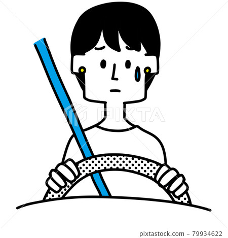 Woman driving while nervous - Stock Illustration [79934622] - PIXTA