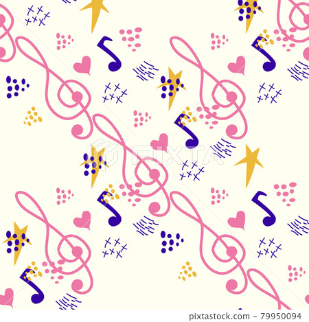 Classic musical patterns, with sheet music and... - Stock Illustration ...