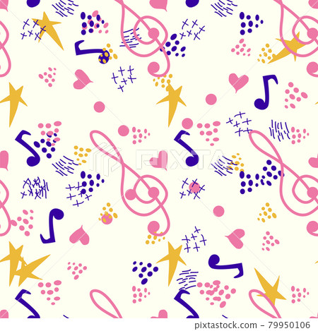 Classic musical patterns, with sheet music and... - Stock Illustration ...