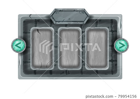 Stone game frame vector illustration, UI RPG... - Stock Illustration ...