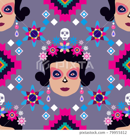 Catrina Calavera pattern 3 - Stock Illustration [79955812] - PIXTA