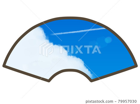 Folding fan-shaped blue sky, cumulonimbus... - Stock Illustration ...