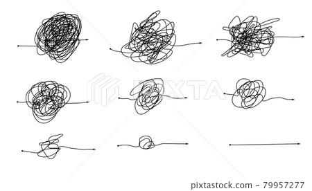 Complex and simple line path set. Scribble line... - Stock Illustration ...
