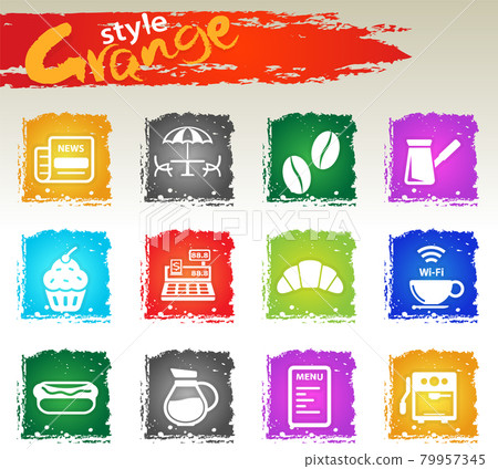 cafeteria icon set - Stock Illustration [79957345] - PIXTA