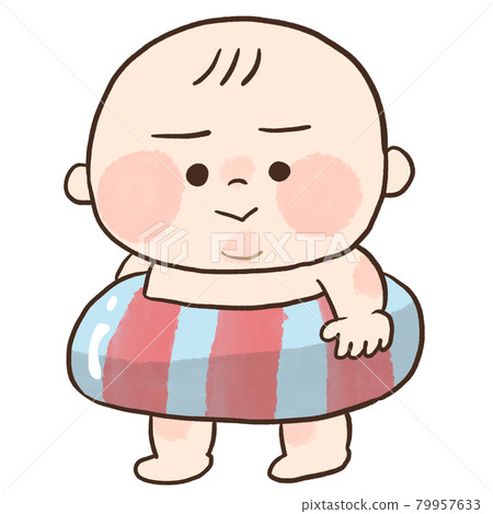 Baby with a float - Stock Illustration [79957633] - PIXTA