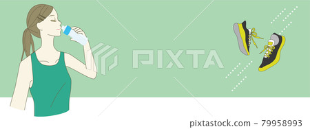 Frames for hydrating women and jogging /... - Stock Illustration ...