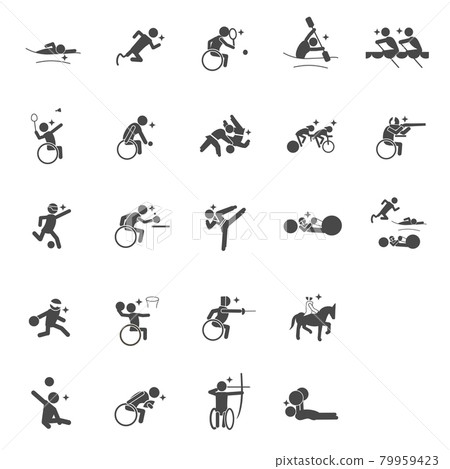 para sports pictogram Black No frame sports... - Stock Illustration ...