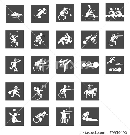 para sports pictogram Black square frame sports... - Stock Illustration ...