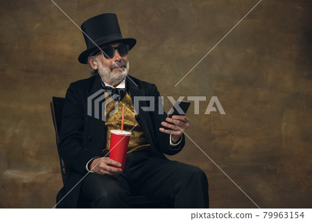 Vintage Man Drinking Beer