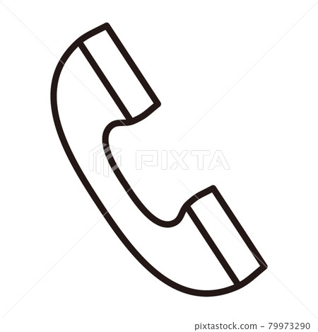 Simple black and white thin line icon on phone... - Stock Illustration ...