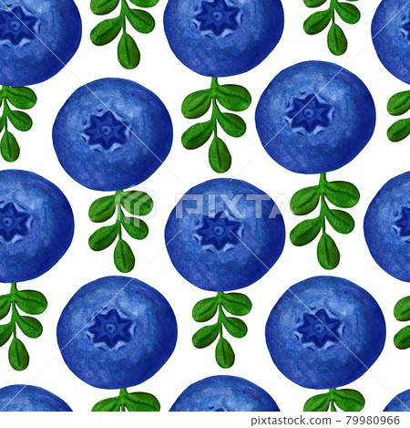 Big blueberry watercolor seamless pattern... - Stock Illustration ...