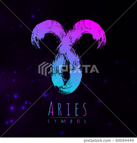 Vector abstract zodiac sign Aries on a dark...-插圖素材 [80084449] - PIXTA圖庫