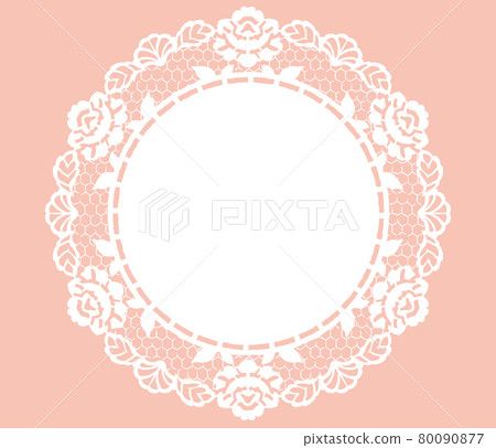 Antique round lace frame. Vector material. - Stock Illustration ...