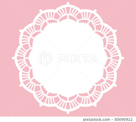 Antique round lace frame. Vector material. - Stock Illustration ...