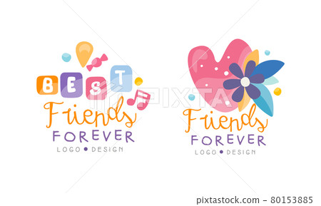Friends Forever Logo Templates Design,... - Stock Illustration ...