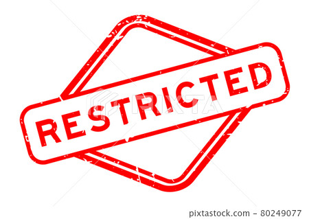Grunge red restricted word rubber square seal... - Stock Illustration ...