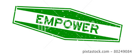 Grunge green empower word hexagon rubber seal... - Stock Illustration [80249084] - PIXTA
