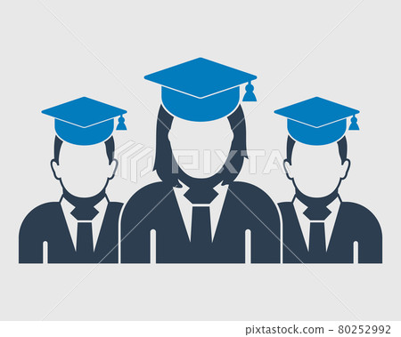 Graduate Student Team Icon. Male and female... - Stock Illustration ...