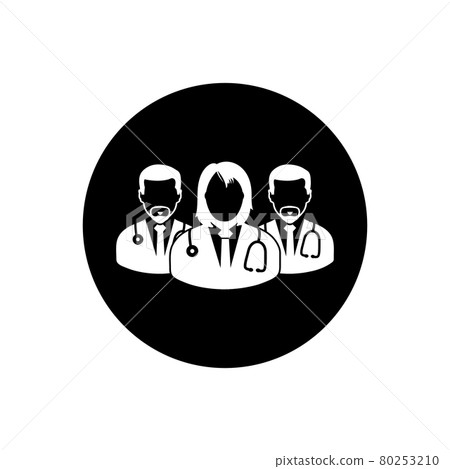 Doctor team Icon. Rounded Button style vector EPS. - Stock Illustration ...