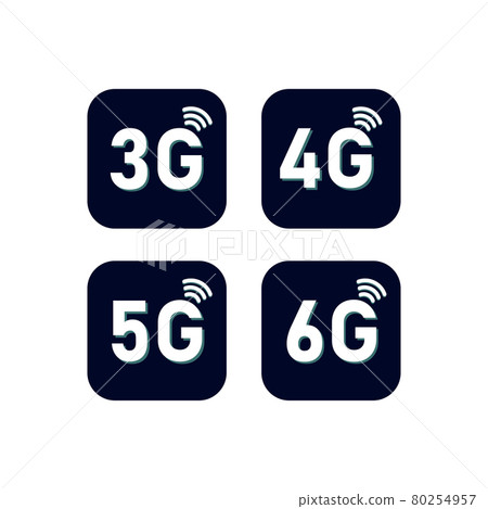 3g, 4g, 5g, 6g icon set for internet and phone. - Stock Illustration ...