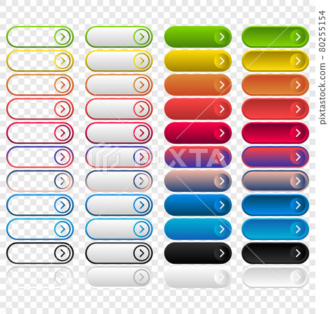 Icon set multi colored button in flat style. - Stock Illustration ...