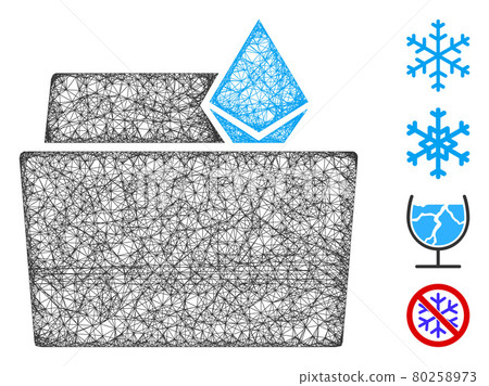 Ethereum Crystal Folder Web Vector Mesh... - Stock Illustration ...